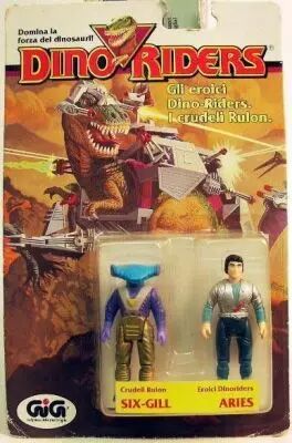 Dino Riders Action Figures - Six-Gill & Aries - Tyco GIG Italy