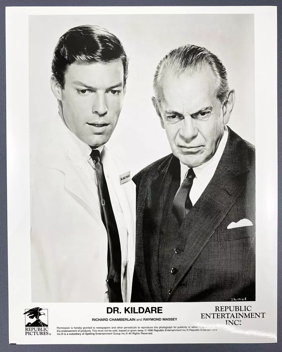 Dr. Kildare (TV series) - Richard Chamberlain & Raymond Massey 8x10inch Republic Pictures ...