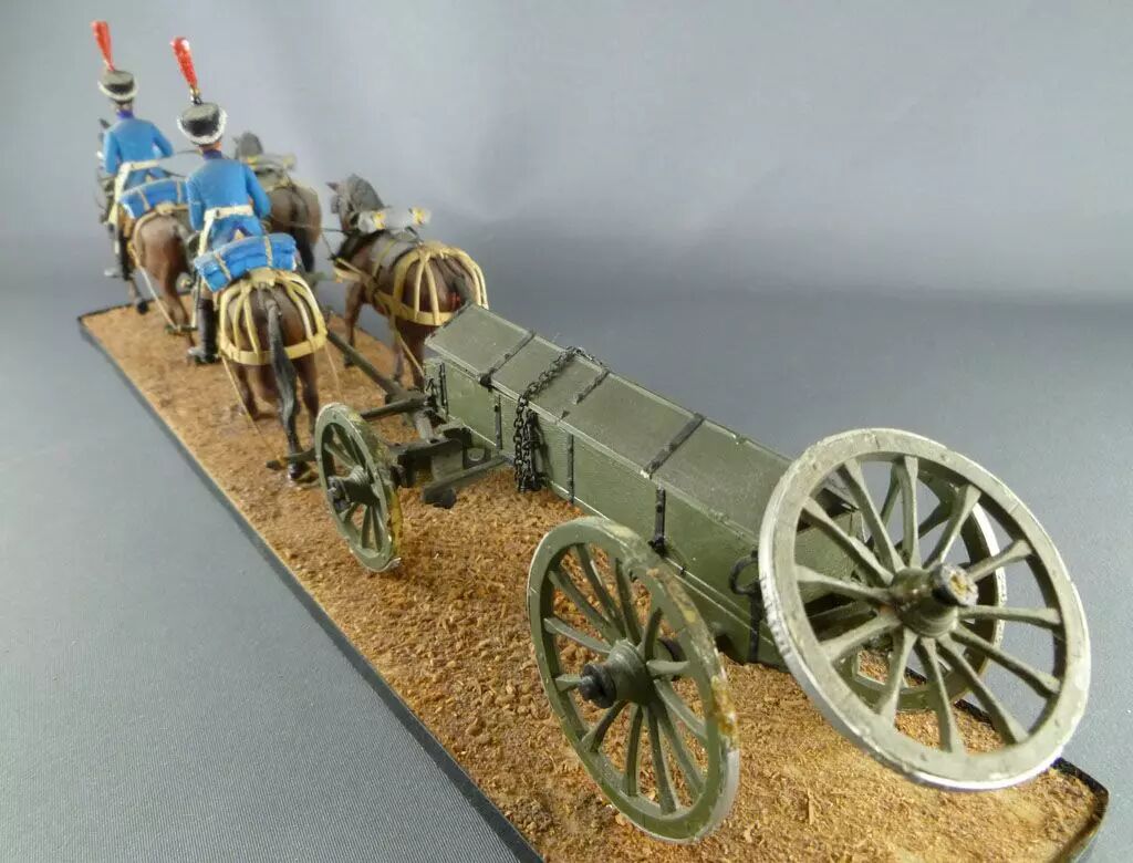 Historex - Empire - Train Caisson d'Artillerie 1812 4 Chevaux 2 Cavaliers