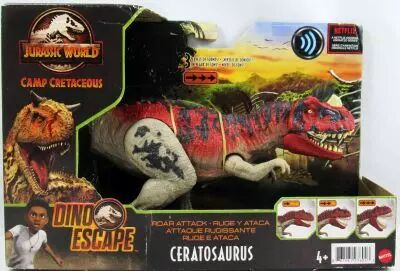 Jurassic World Camp Cretaceous - Mattel - Roar Attack Ceratosaurus "red"