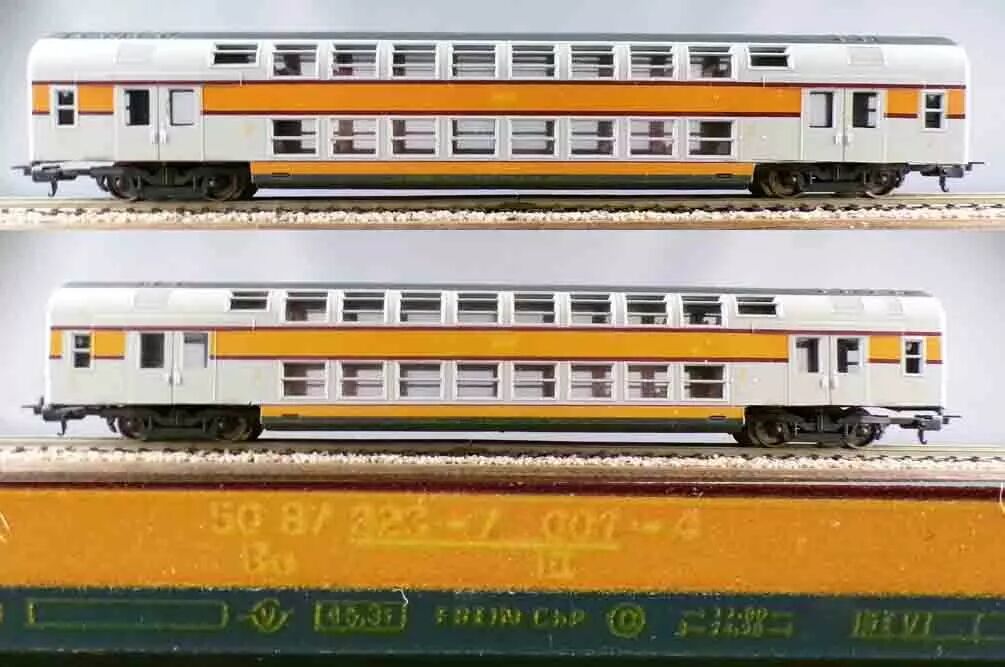 Lima 9231x2 + 9230 Ho Sncf 5 Suburban 2 Levels Passengers Coach no Box