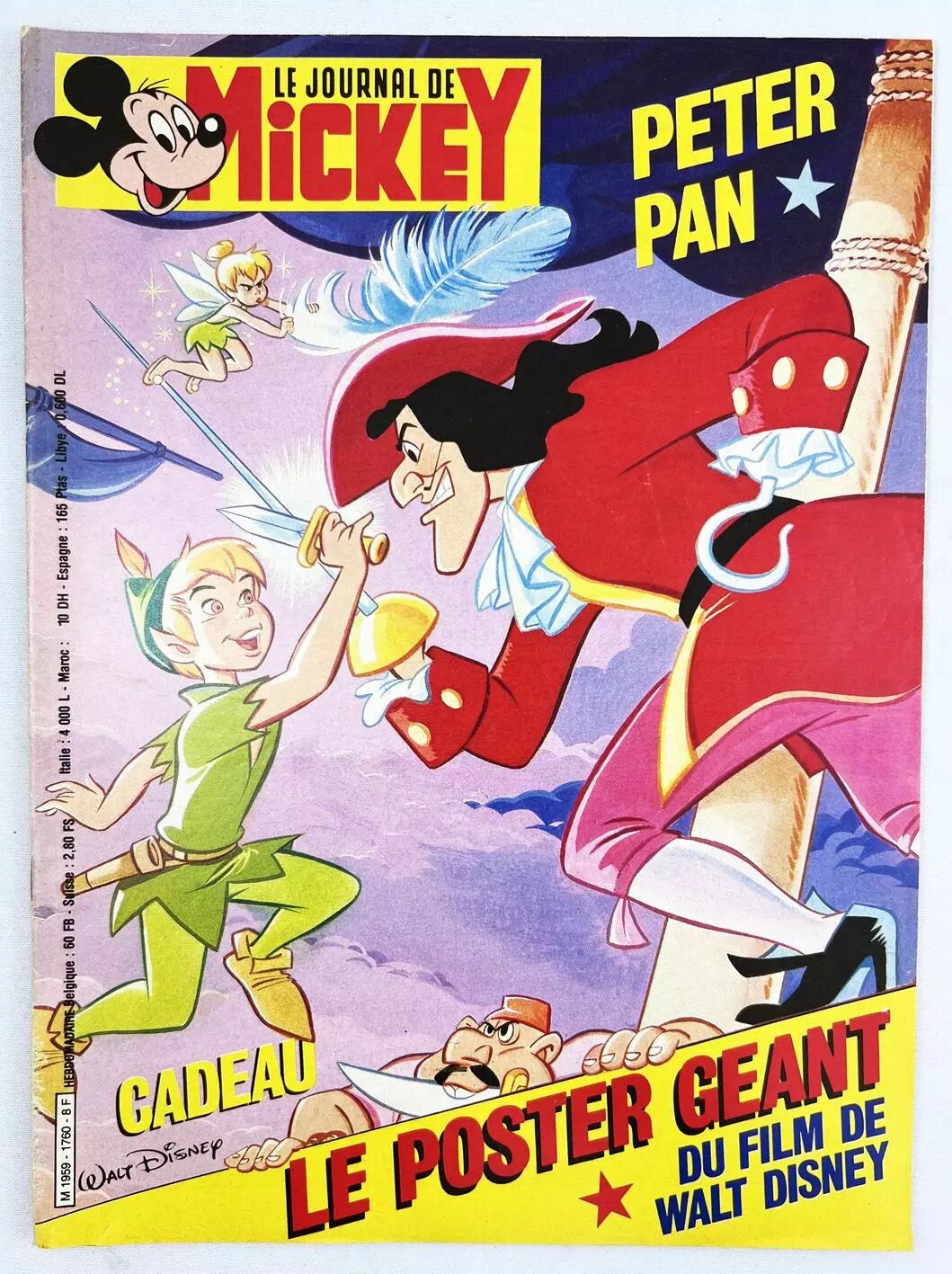 Mickey Magazine #1760 (1986) - Magazine + "Peter Pan" Giant Poster