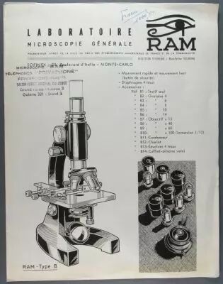Sofinex Laboratoire Microscopie Ram - 1960 Catalog -Microscope Privaphone