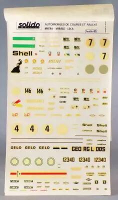 Solido Decal Sheet 1:43 for Racing & Rally Cars Matra Mirage Lola Sheet D