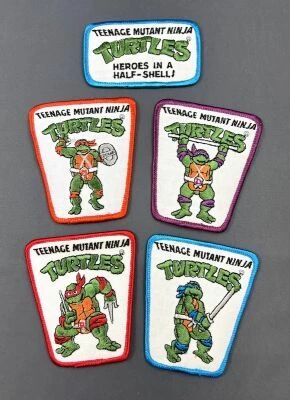 Teenage Mutant Ninja Turtles - 5 Patch Set - Vintage (1989)
