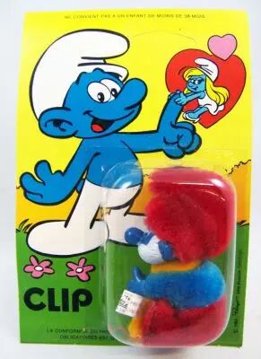 The Smurfs - Clip / Plush with claw - Papa Smurf (mint on card)